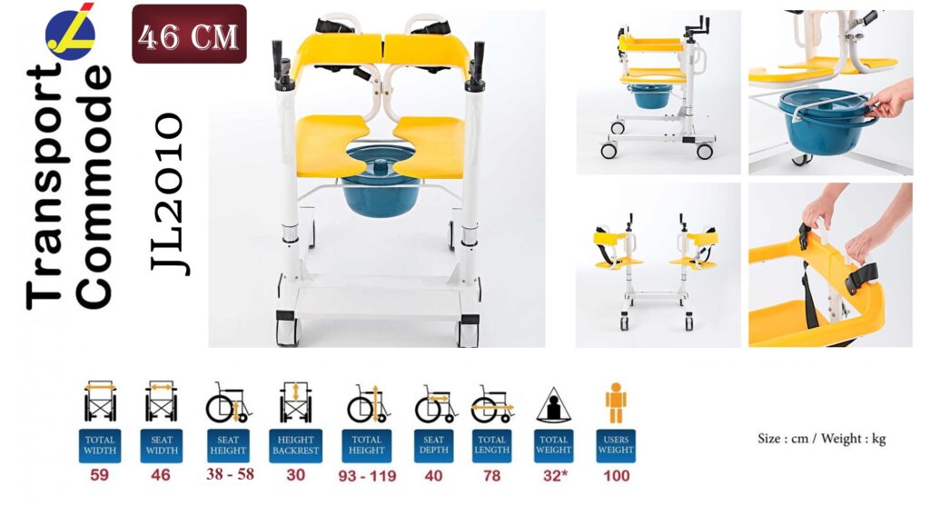 Manual Patient Lifter with Commode | Transport Commode | JL2010 | Abu ...